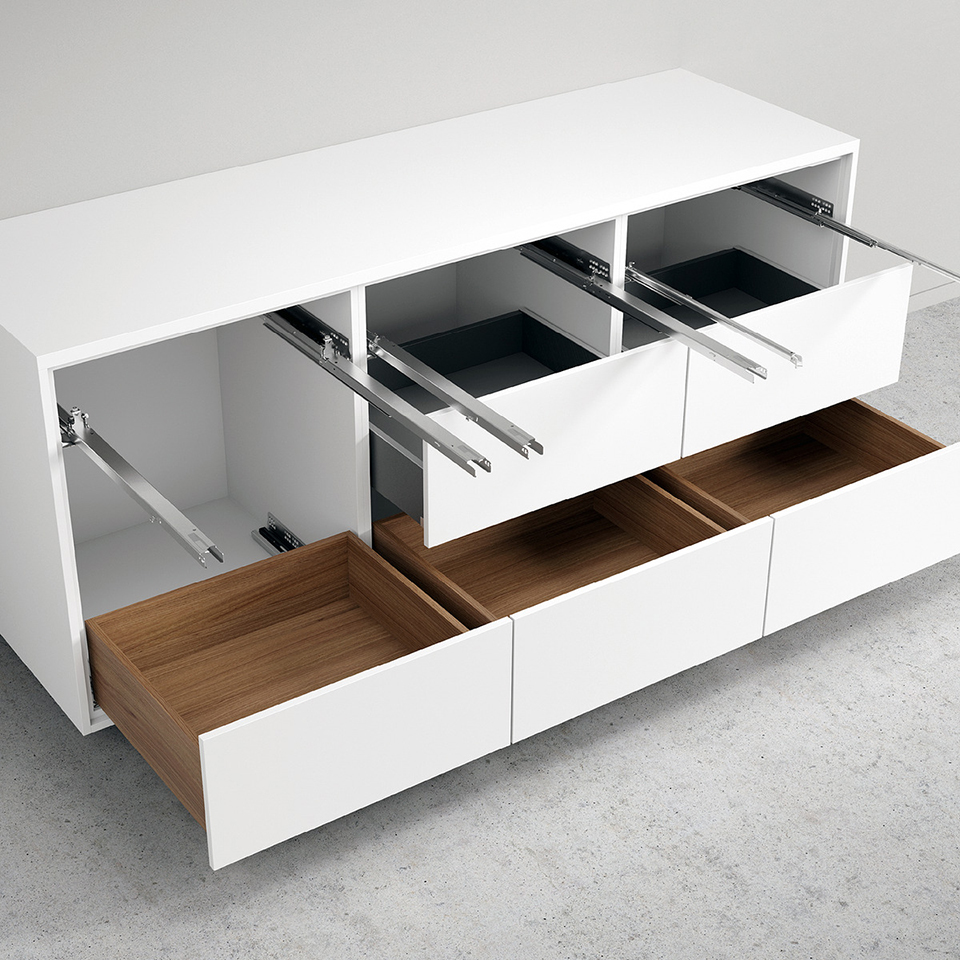 K-HETTICH Quadro YOU set 420mm/30kg + catches, drawer side 16mm, SiSy ...