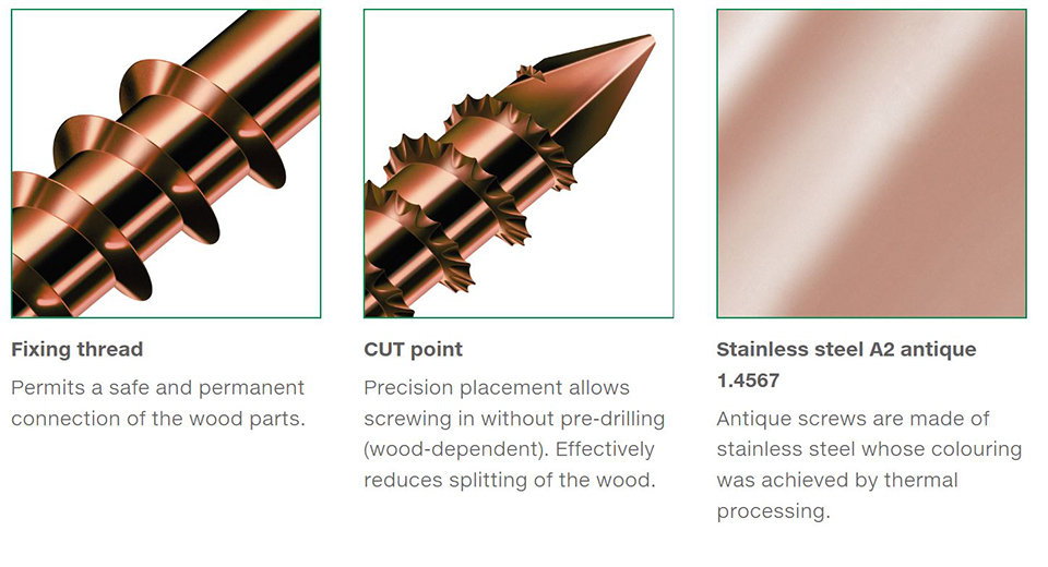 SPAX screw 5x40 terrace cylindrical head TXS, stainless steel A2, C ...